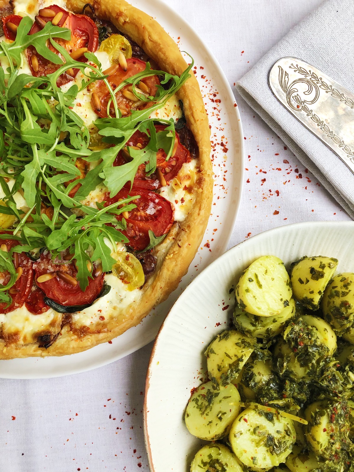 A Vibrant Mediterranean Tart with a Wild Garlic Salsa Verde – Cardamom ...